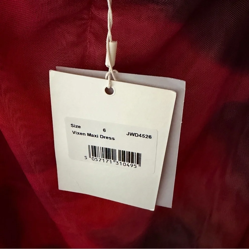 Jaded London | Dresses | Jaded London Vixen Red Maxi Dress Micro Mesh ...